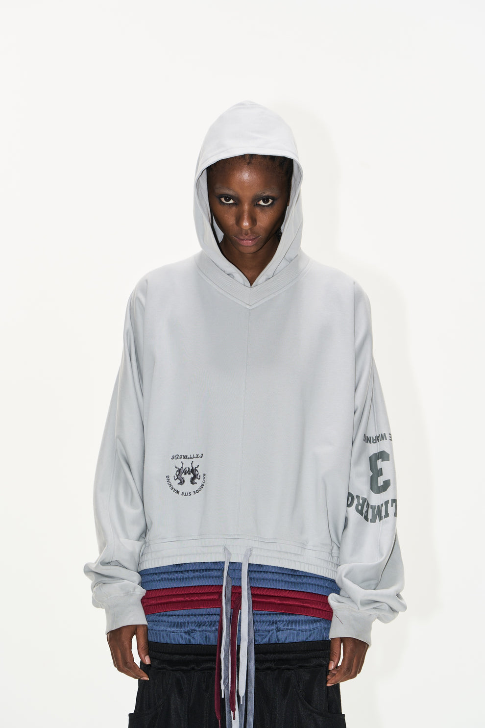 EXITMODE BY BLINDNOPLAN 25SS Multi-layer waist hoodie